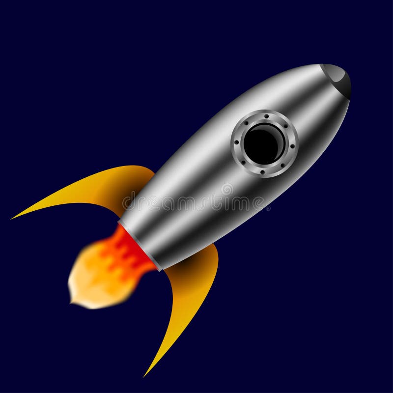 Simple Spaceship Icon. Rocket Stock Illustration - Illustration of ...