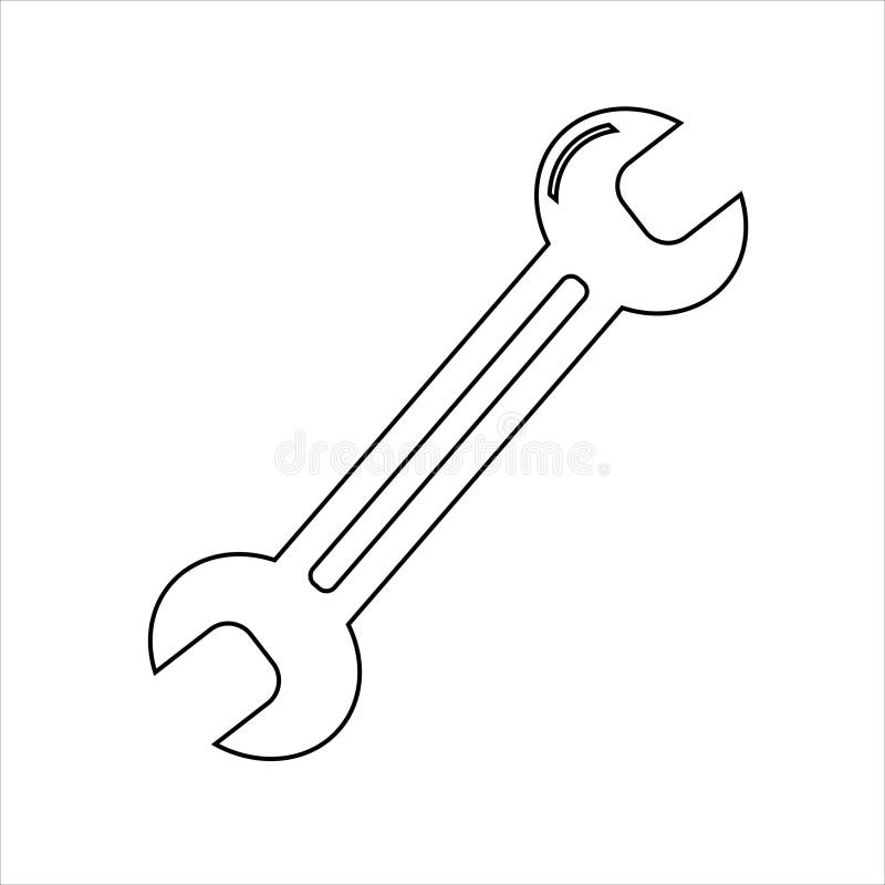 Simple Spanner Isolated on White Background Stock Vector - Illustration ...