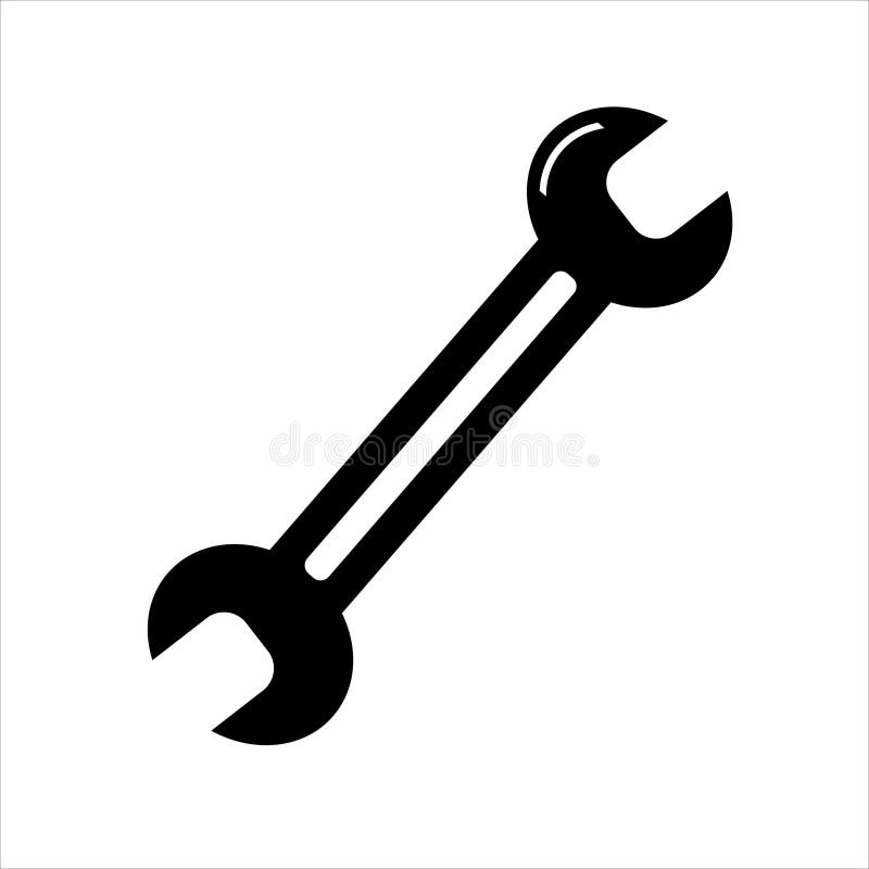 Simple Spanner Isolated on White Background Stock Vector - Illustration ...