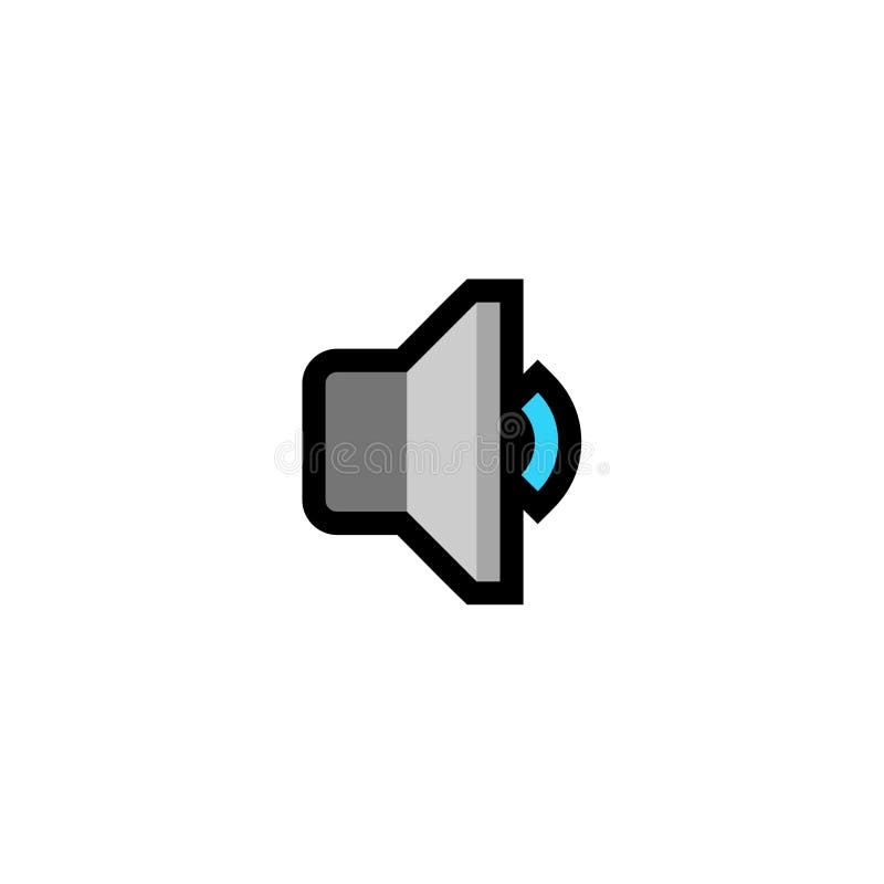 Simple Speaker Icon, Low Volume, Blue Accent Stock Illustration ...