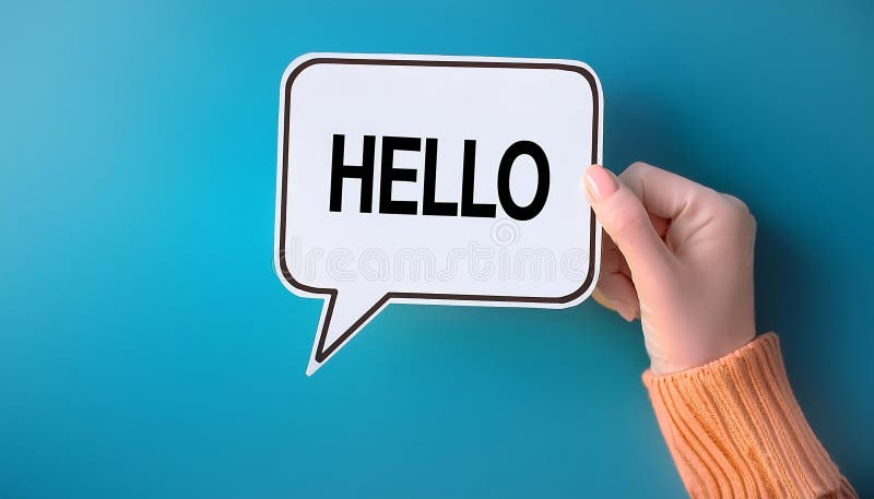 Simple Speech Bubble Graphic Displays the Word Hello Stock Illustration ...