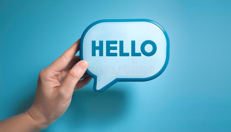 Simple Speech Bubble Graphic Displays the Word Hello Stock Illustration ...
