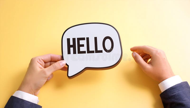 Simple Speech Bubble Graphic Displays the Word Hello Stock Illustration ...