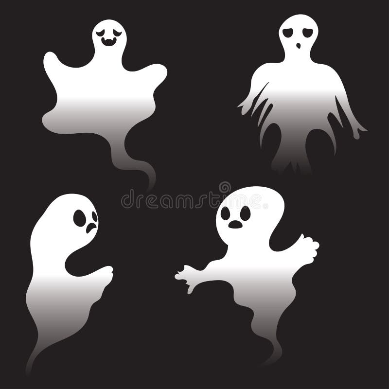 Simple Spooky Ghosts stock vector. Illustration of fear - 61793739