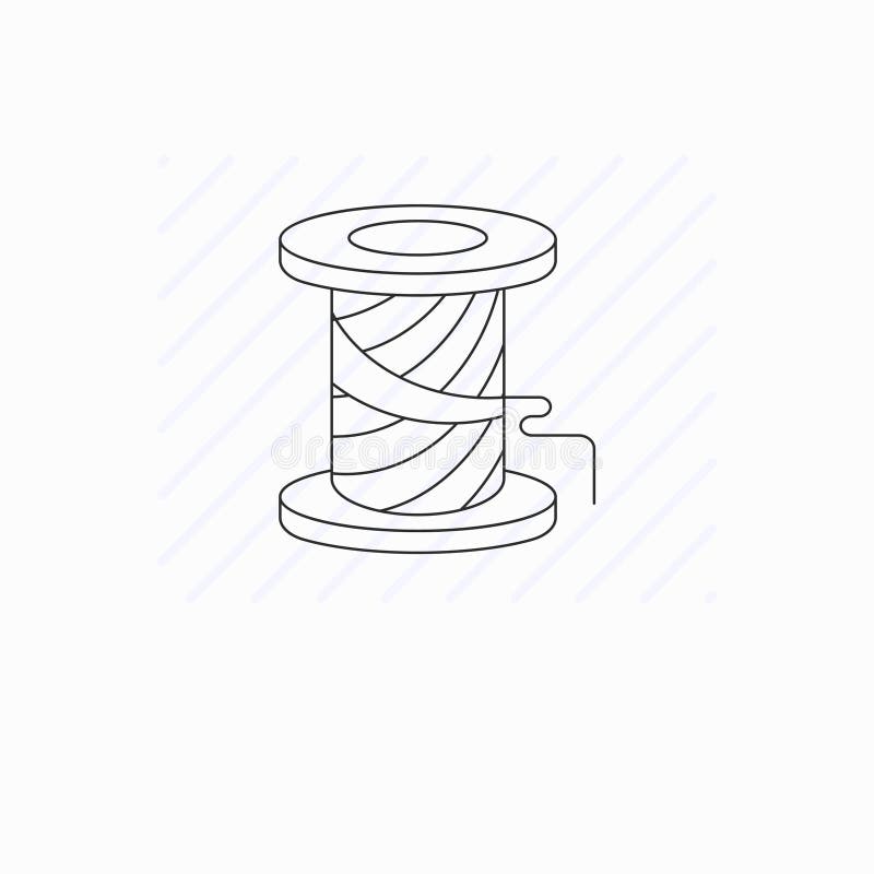 Simple Spool of Thread Vector Line Icon Stock Vector - Illustration of ...