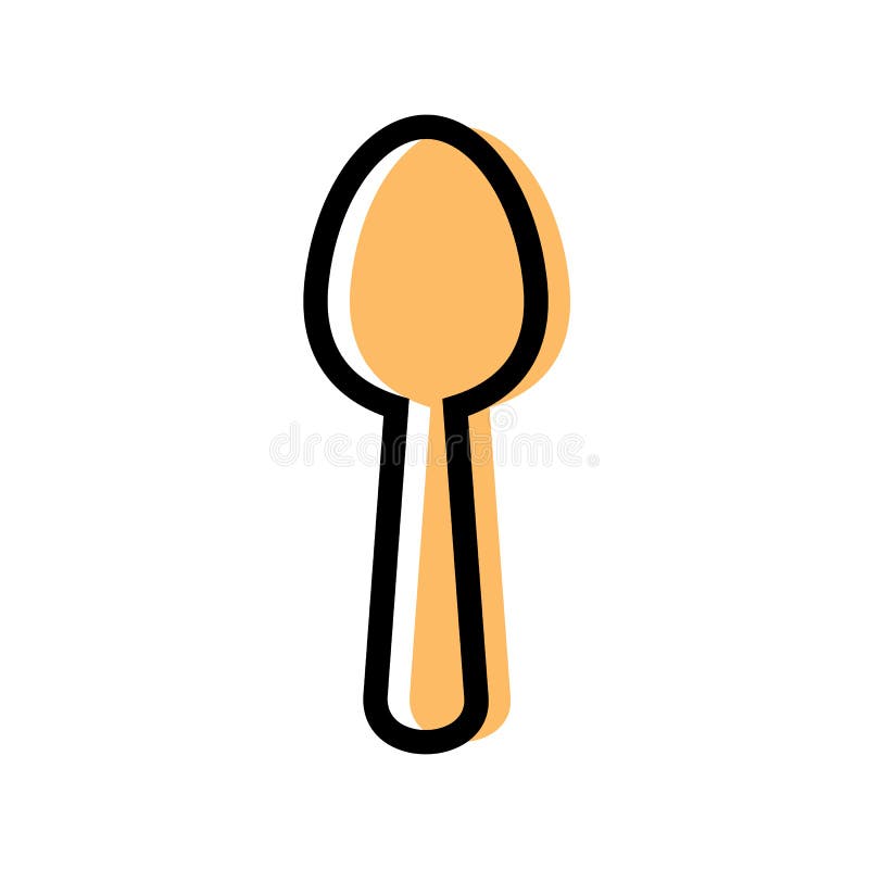 Simple Spoon and Fork Icon Vector Illustration Stock Vector ...