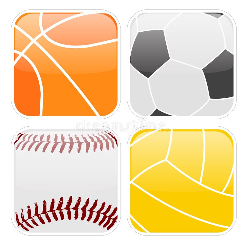 Simple sport icons stock vector. Illustration of sticker - 108365403