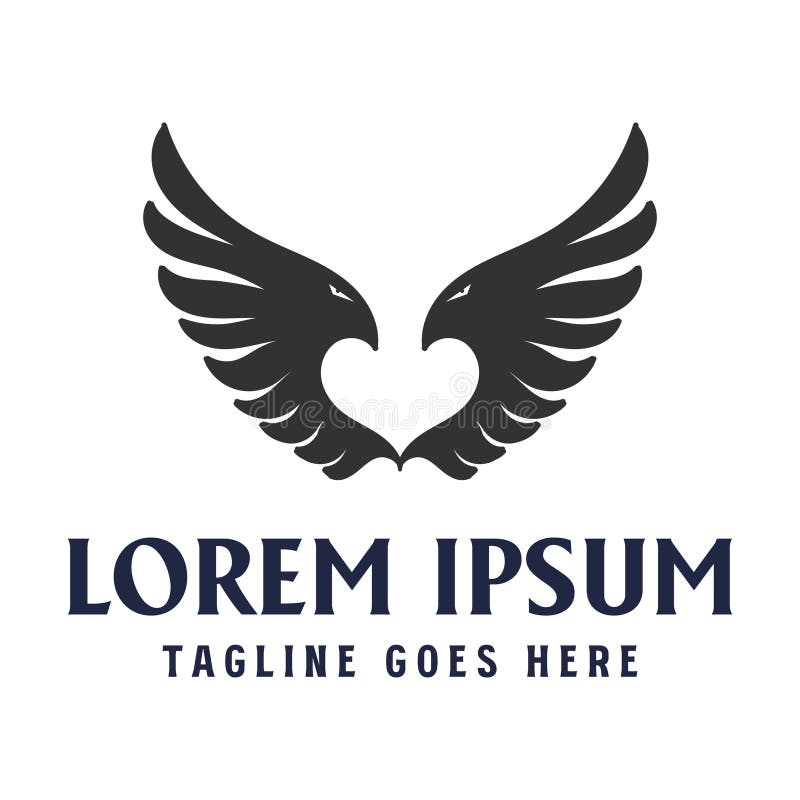 Simple Spread Eagle Falcon Hawk Phoenix Wing Logo Design Stock Vector ...