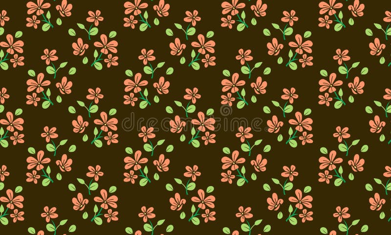 Simple Spring Floral Pattern Background, with Leaf and Floral Drawing ...