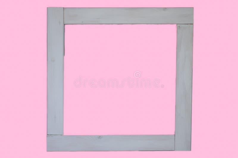 Simple Square Grey Frame on Pink with Copyspace Stock Image - Image of ...