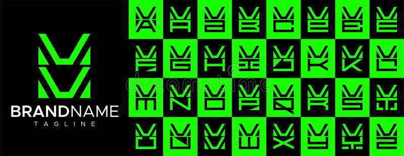 Simple Square Letter T TT Logo Design Set. Modern Box Initial T Logo ...