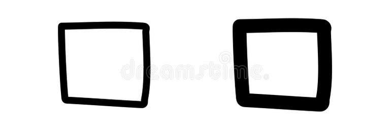 Simple Square Shapes in Thin and Thick Lines Stock Vector ...