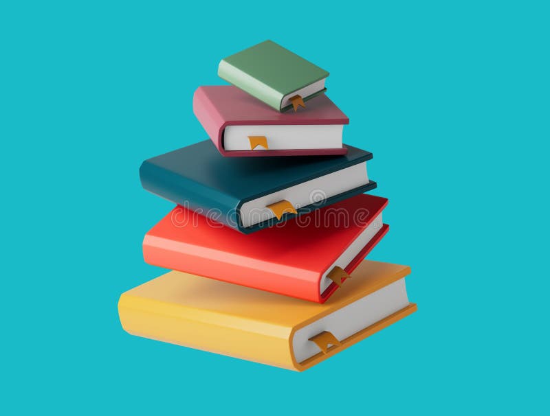 Simple Stack of Books 3d Render Illustration. Stock Illustration ...