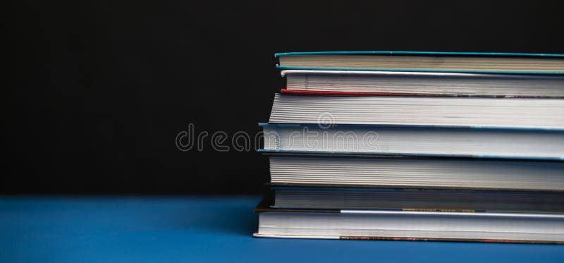 Simple Stack of Books on the Shelf at Home Stock Photo - Image of ...