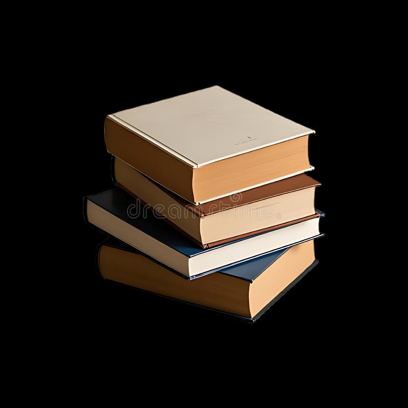 A Simple Stack of Four Hardcover Books with Different Colored Covers on ...