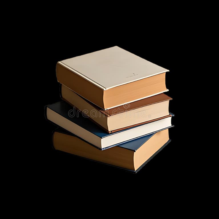 A Simple Stack of Four Hardcover Books with Different Colored Covers on ...