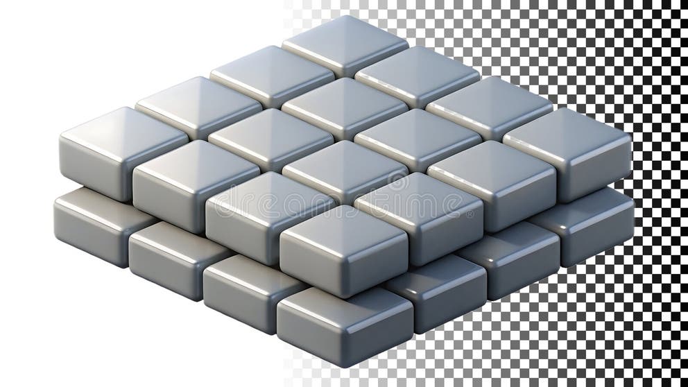 Stack of Grey Cubes Geometric Structure, Abstract Building Blocks Png Transparent Image ...