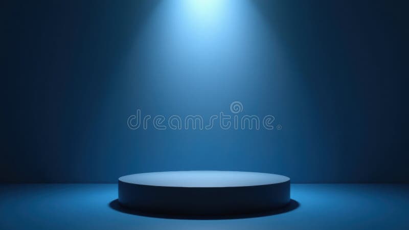 A Simple Stage Setup Showcases a Black Podium Under a Bright Spotlight ...