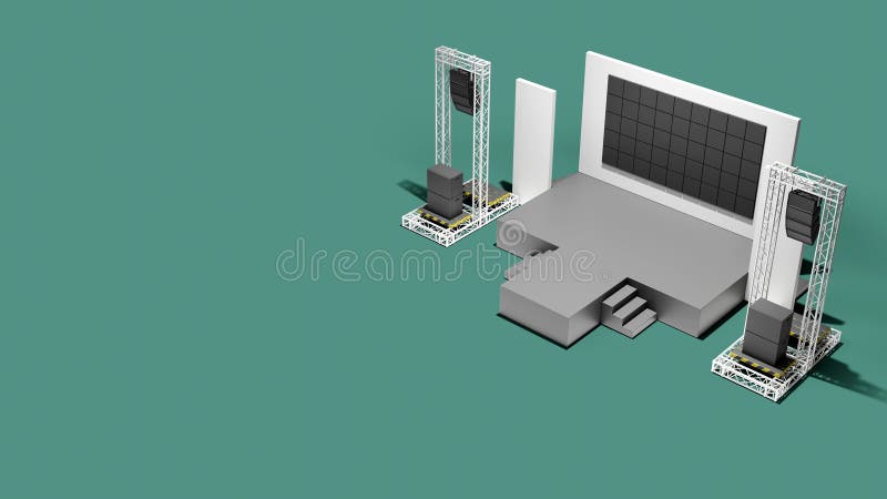 Simple Stage and Truss Construction with Sound System on Color ...