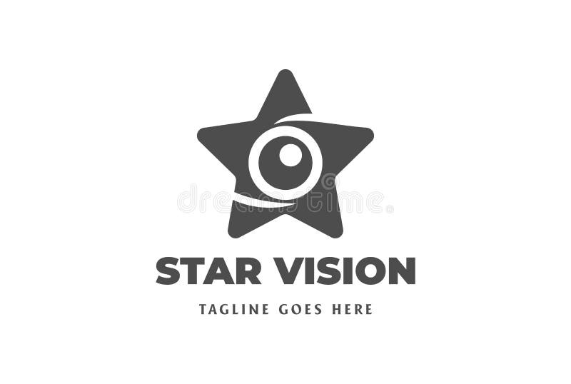 Simple Star with Eye Camera Vision Logo Design Vector Stock Vector ...