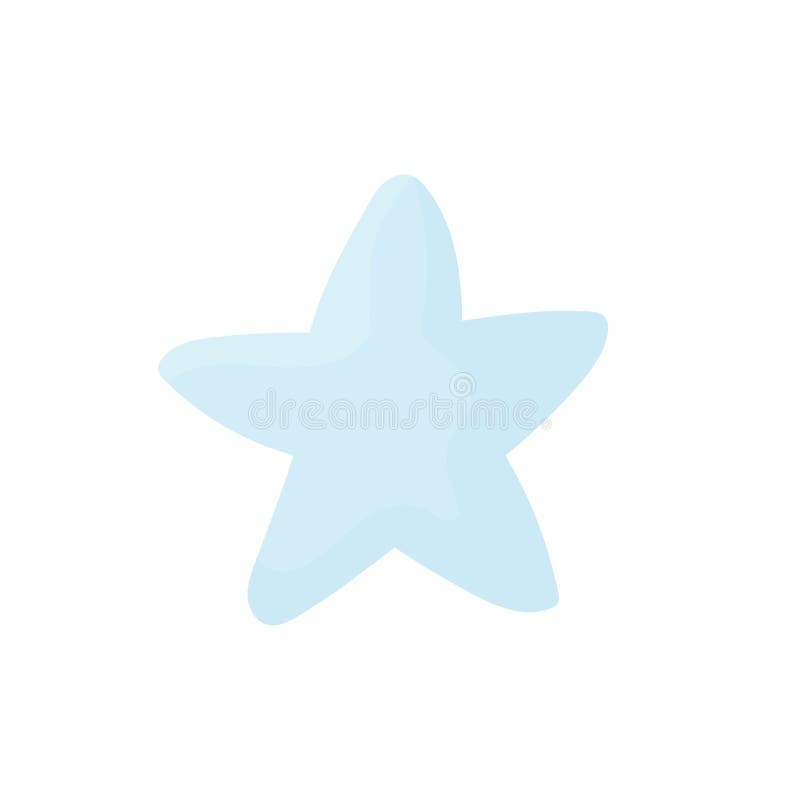 Simple Star Isolated on White Background. Blue Star in Flat Vector ...