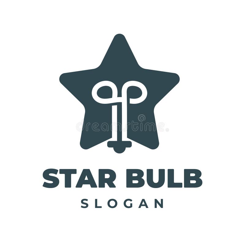 Simple Star Shaped Light Bulb Logo Design Vector Illustration ...