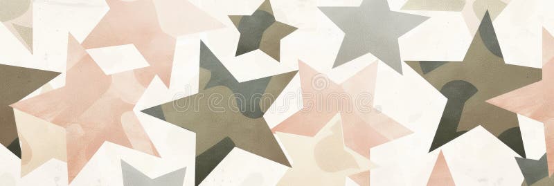 Simple Star Shapes in Muted Tones, Arranged in a Subtle and Minimalist ...