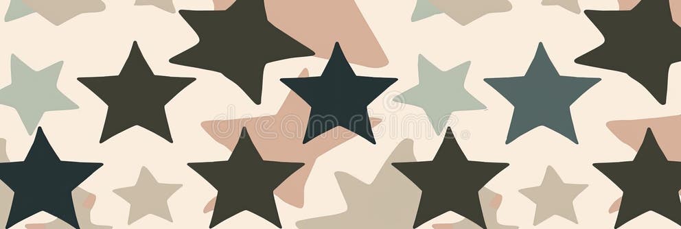 Simple Star Shapes in Muted Tones, Arranged in a Subtle and Minimalist ...