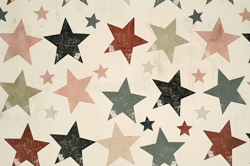 Simple Star Shapes in Muted Tones, Arranged in a Subtle and Minimalist ...