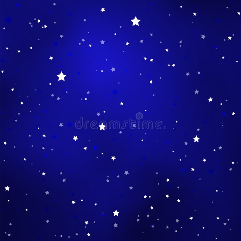 Simple Starry Royal Blue Sky with Bright Simple Stars Stock Vector ...