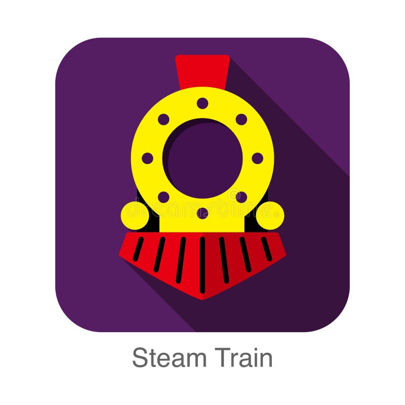 Simple Steam Train Flat Icon Vector Illustration Stock Vector ...