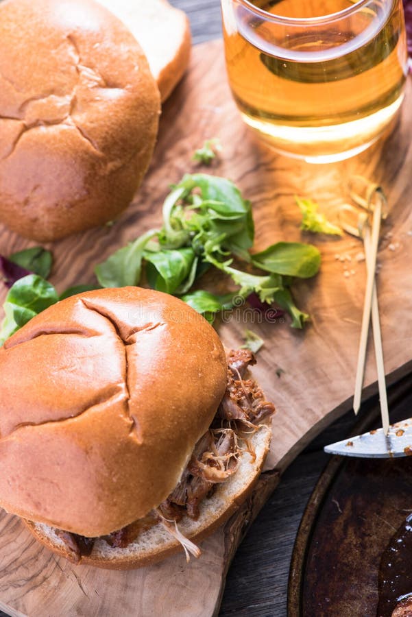 Simple Steet Food, Pulled Pork Bap Stock Image - Image of roast, beer ...