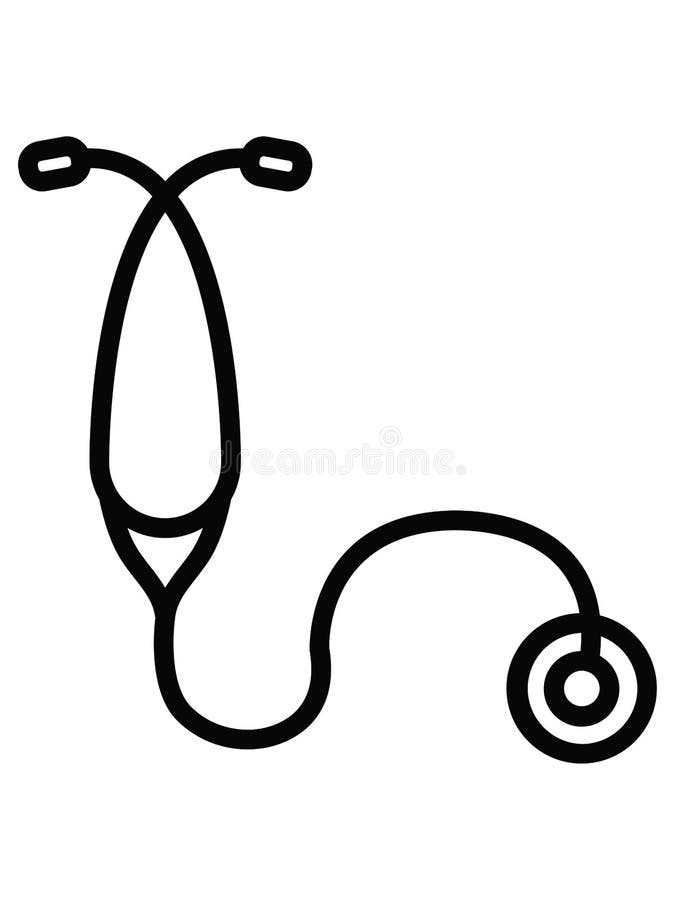 Simple Stethoscope Icon stock vector. Illustration of virus - 176650340