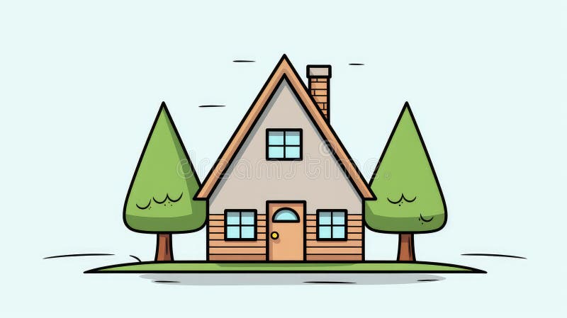Simple stick figure house stock illustration. Illustration of figure ...