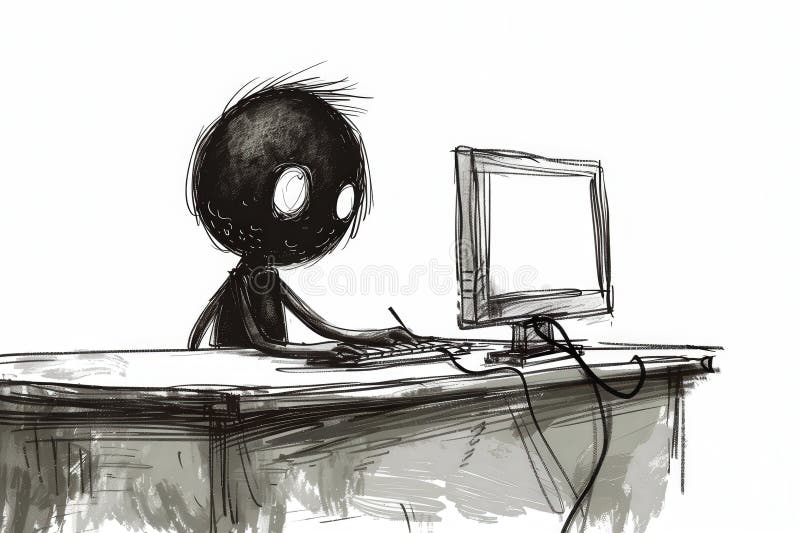 Stick Figure Computer Stock Illustrations – 2,522 Stick Figure Computer ...