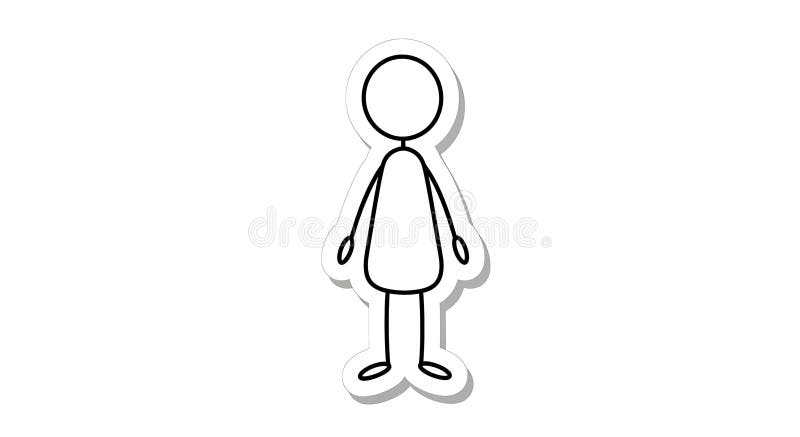 Simple Stick Figure Standing, Minimalist Illustration Stock ...