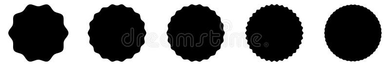 Simple Sticker Like Shapes - Circles with Round Wavy Edge Stock Vector ...