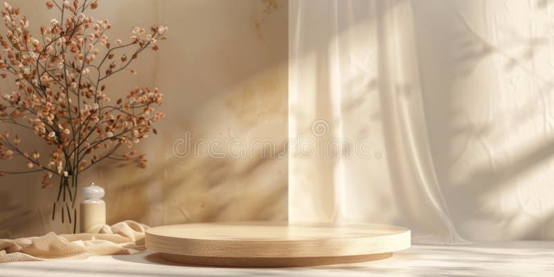 A Simple Still Life Composition Featuring a Wooden Plate and a Vase ...