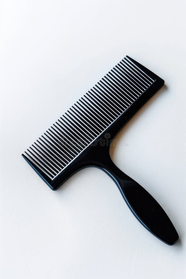 A Simple Still Life Image of a Black Comb Placed on a White Table Stock ...