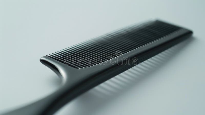 A Simple Still Life Image of a Black Comb Resting on a White Table ...