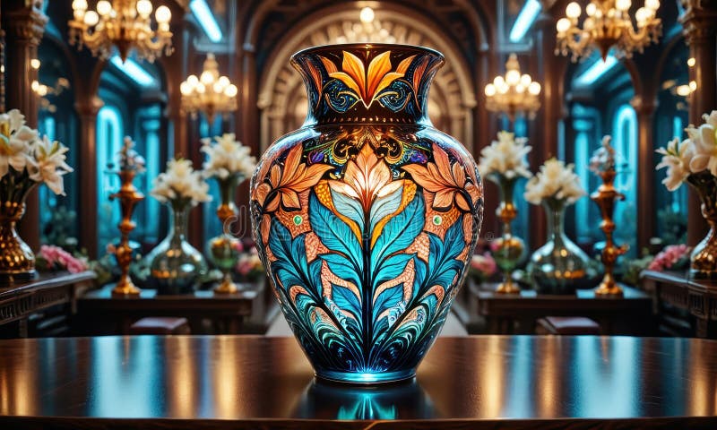 A Simple Still Life Scene with a Vase Sitting on a Wooden Table Stock ...