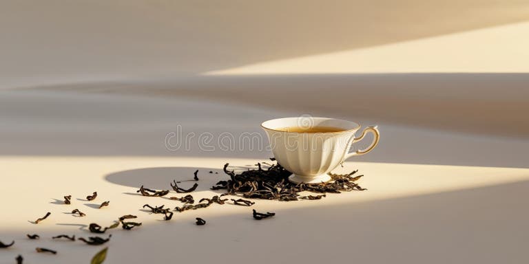 Simple Still Life with Tea Set Scattered Tea. Stock Image - Image of ...