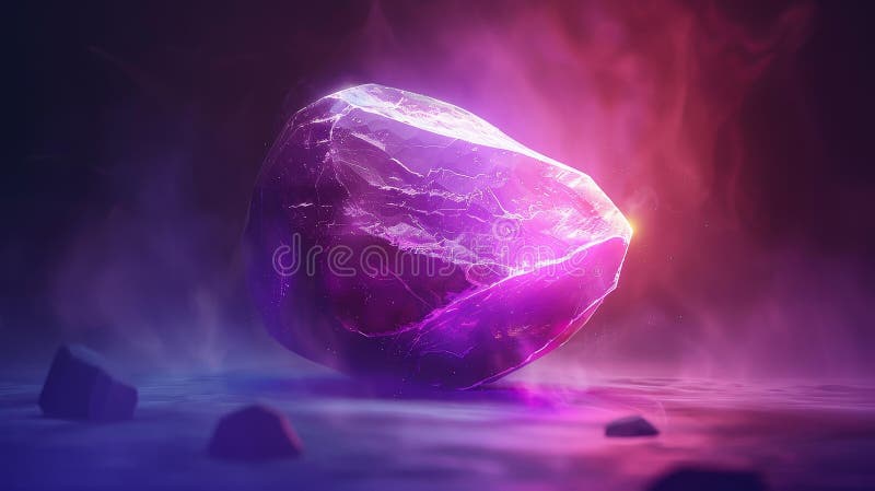 Simple Stone Becomes a Magical, Glowing Gem with Newfound Powers Stock ...