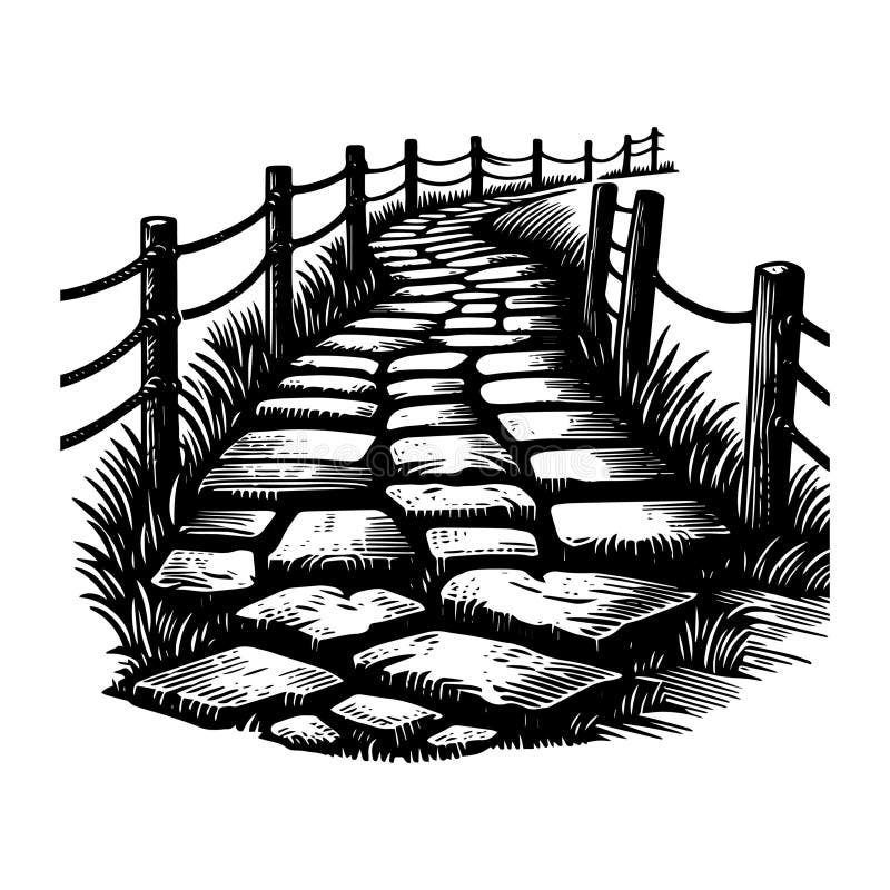 Stone Pathway Vector Icon Vintage Retro Logo Illustration Stock Vector ...