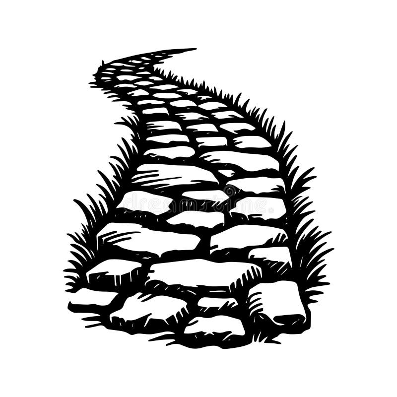 Stone Pathway Vector Icon Vintage Retro Logo Illustration Stock Vector ...