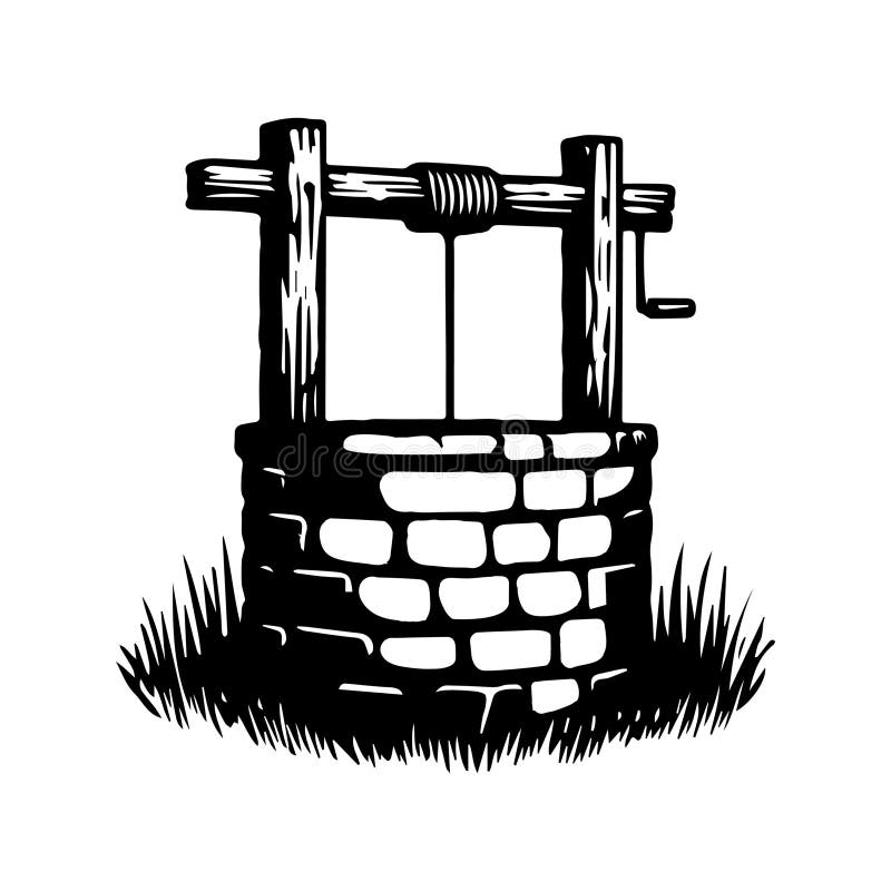 Stone Well Vector Icon Vintage Retro Logo Illustration Stock Vector ...
