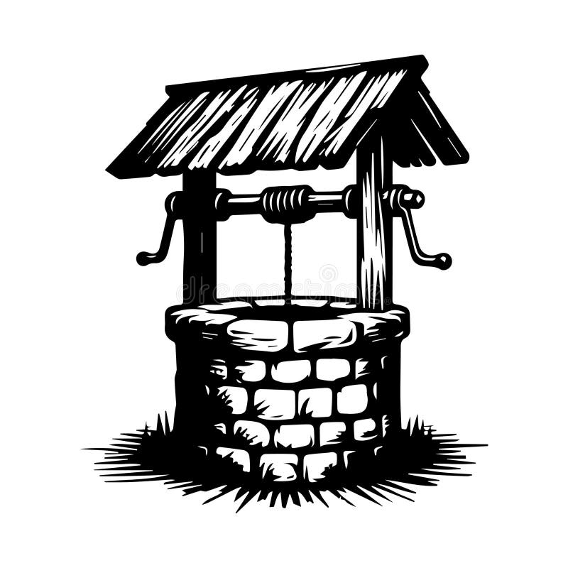 Stone Well Vector Icon Vintage Retro Logo Illustration Stock Vector ...