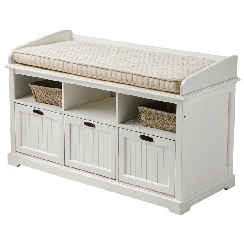 Storage Bench Isolated on White Background Stock Illustration ...