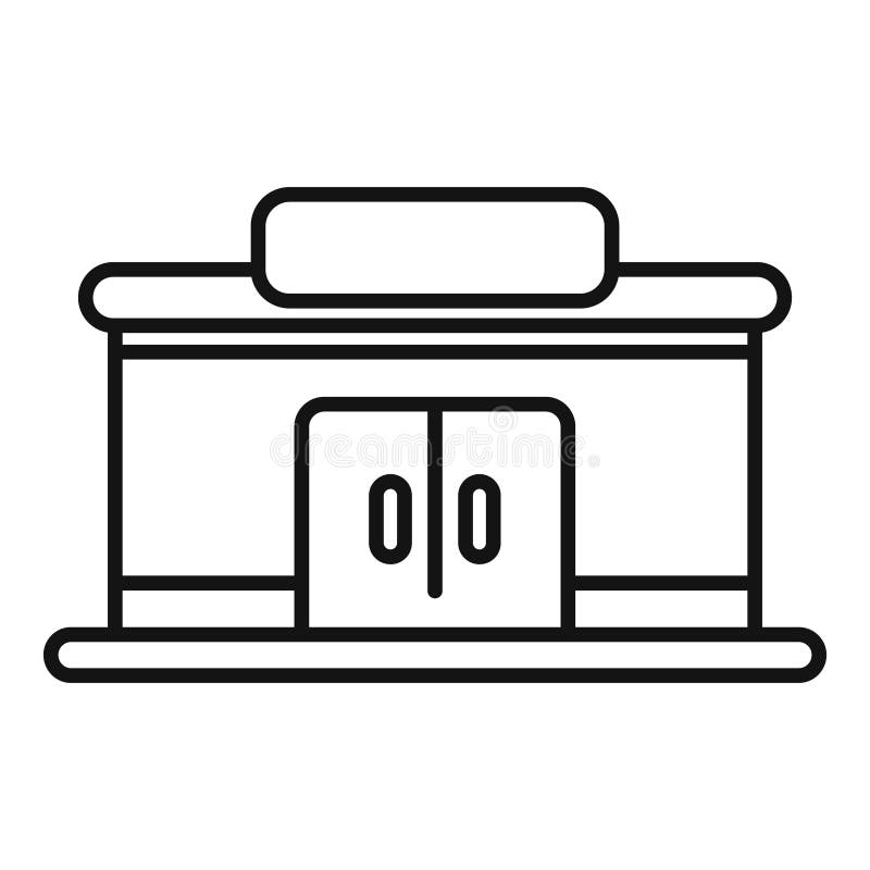 Simple Store Front Icon with Canopy and Double Doors Stock Vector ...