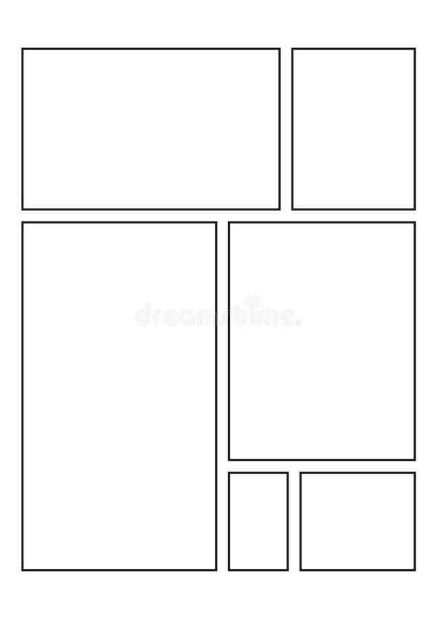 Simple Storyboard Design for Comic Book Stock Vector - Illustration of ...